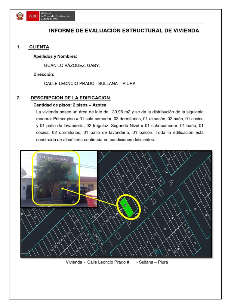 Informe Casa Señora Gaby | PDF | Fundación (Ingeniería) | Temblores