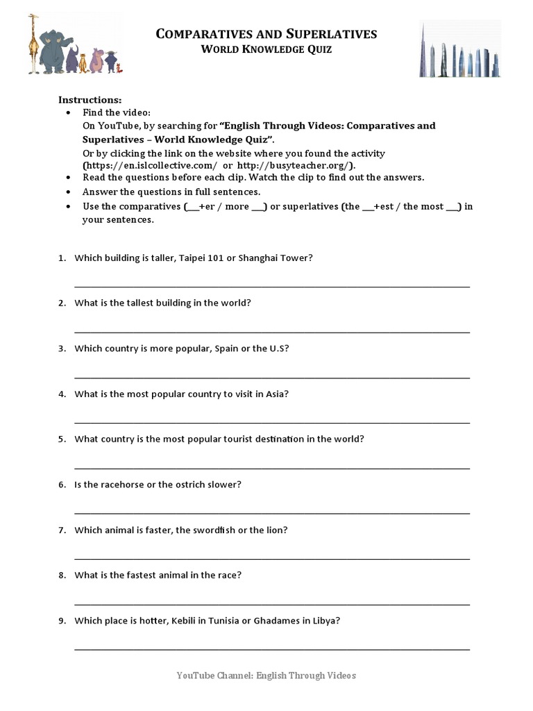 ESL Comparative Quiz | PDF | Nature