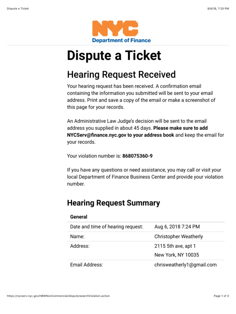 Dispute A Ticket | PDF | Traffic Ticket | Business