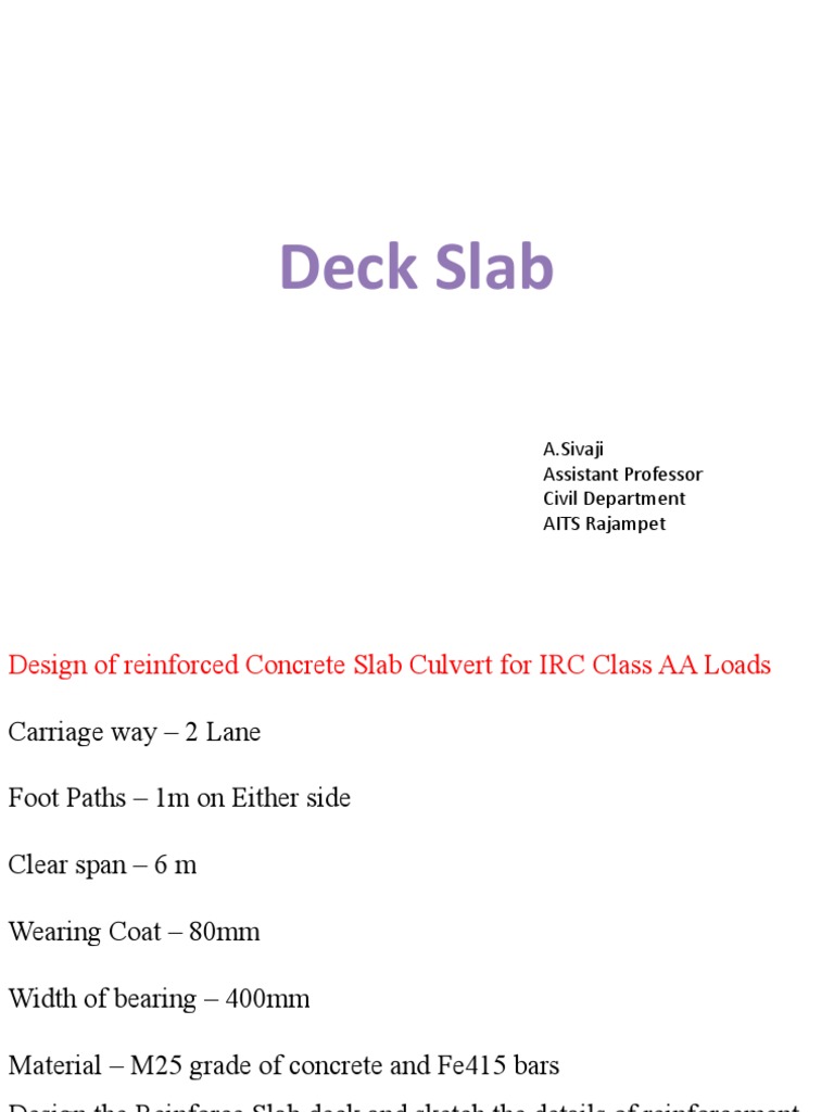 Design of Deck Slab | PDF | Bending | Building Materials