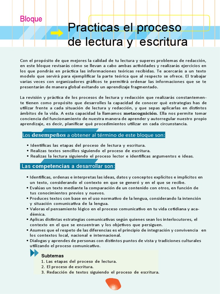Etapas Del Proceso de Lectura y Escritura Ejercicios | PDF ...