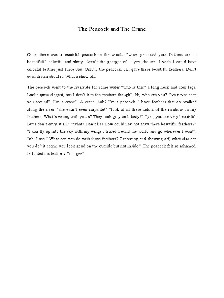 The Peacock and The Crane | PDF