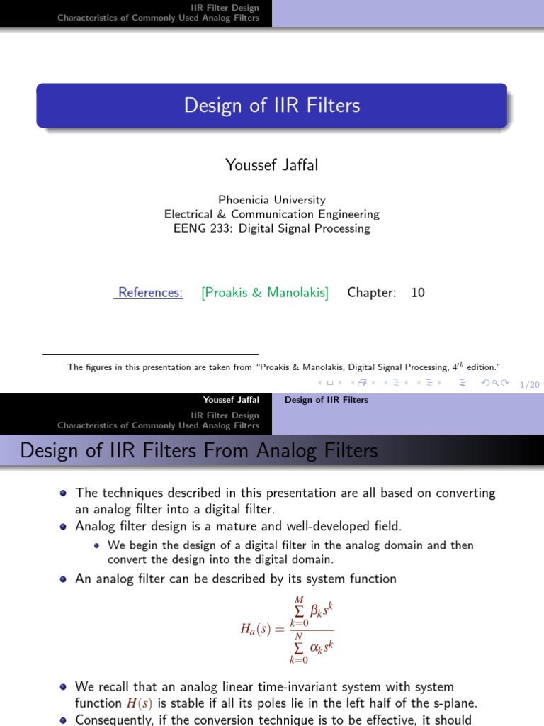 IIR FilterDesign | PDF | Digital Signal Processing | Telecommunications