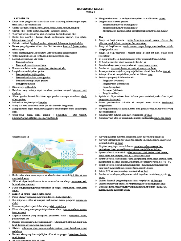 KELAS 5 Tema 8 B.INDO IPA | PDF