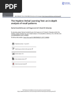 Hopkins Verbal Learning Test - Revised™ (HVLT-R) Edits | PDF | Recall ...