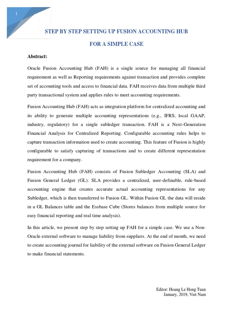 Step by Step Setting Up Fusion Accounting Hub | PDF | Financial Statement | Accounting