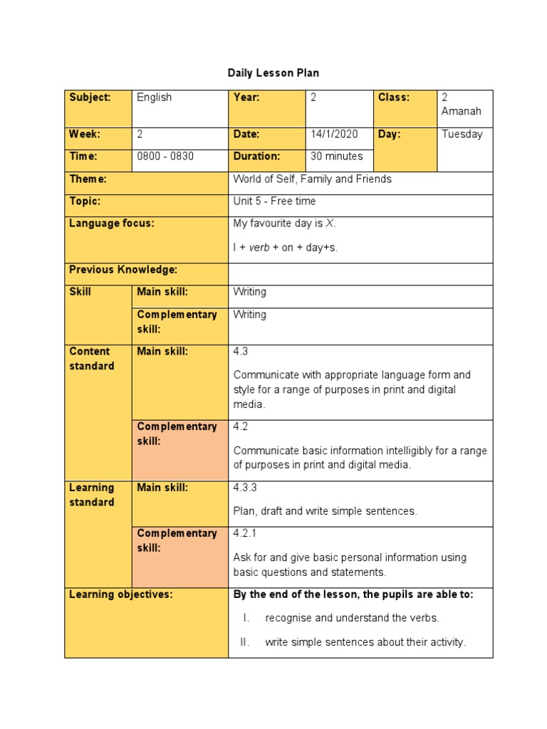 Lesson Plan For ESL Classroom | PDF | Lesson Plan | Teaching