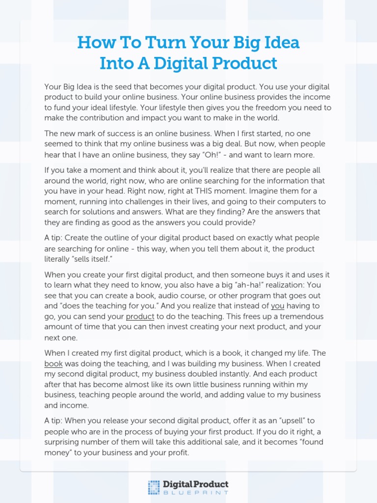 Outline Your Digital Product: A Formula for Creating a Product that ...