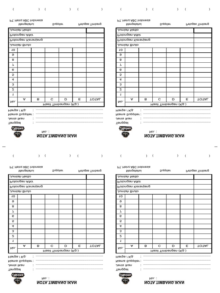 Nota Timbang Ikan | PDF