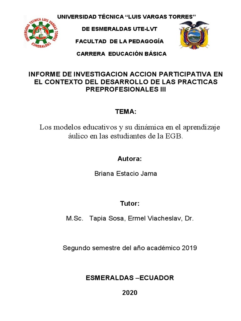 Informe de IAP Prácticas Preprofesionales 3ro A | PDF | Maestros | Aprendizaje