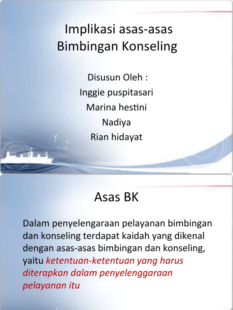 Implikasi Asas Asas BK | PDF