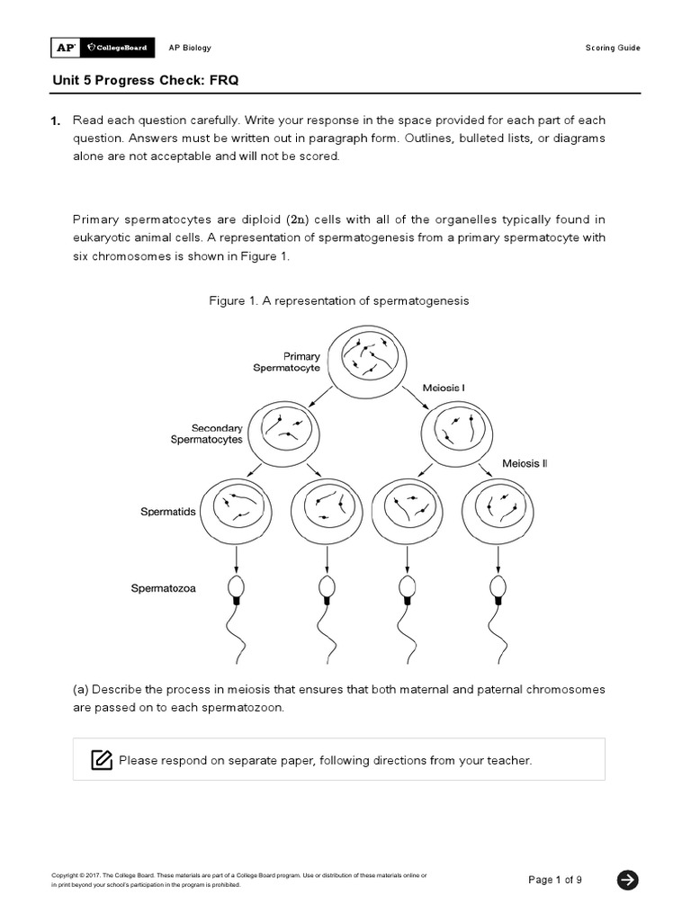 SG Unit5progresscheckfrq 5e815f88c4fb70 | PDF | Meiosis | Sex