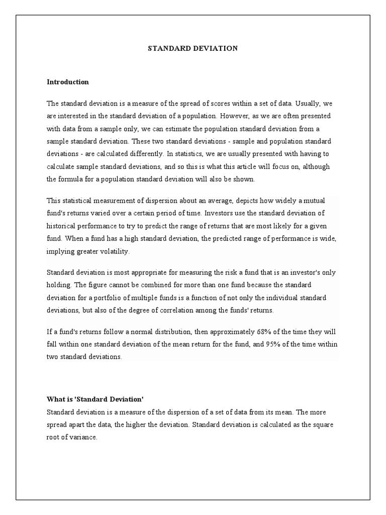 SD Final 2 | PDF | Standard Error | Standard Deviation