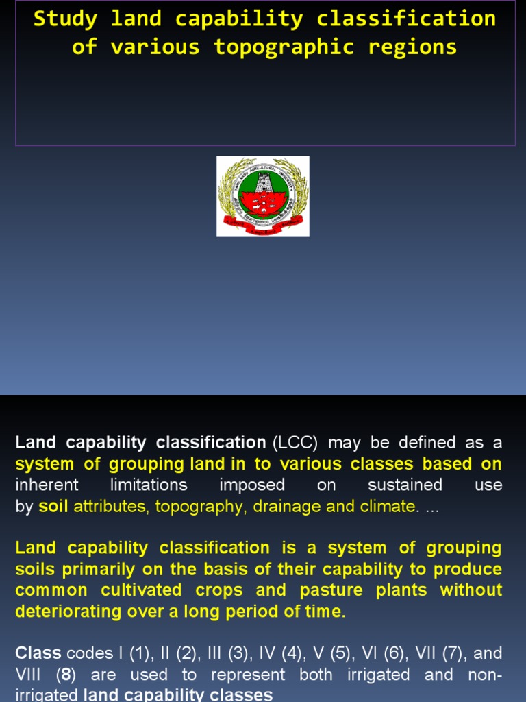 Practical Class No.4 FAF 101 Land Capability Classification | PDF ...