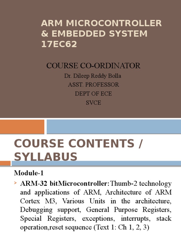 ARM Module - 1 | Download Free PDF | Arm Architecture | Microcontroller