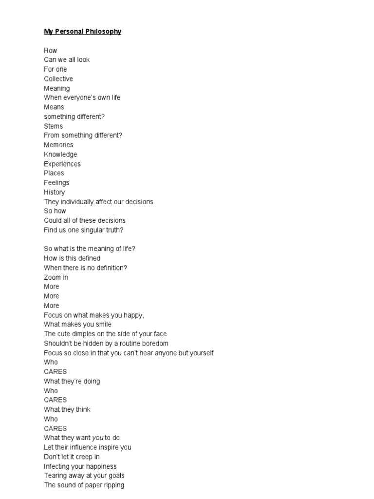 Final Poem and Annotations | PDF | Happiness | Metaphysics