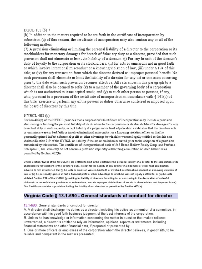 DGCL 102 B 7 | PDF | Board Of Directors | Corporations