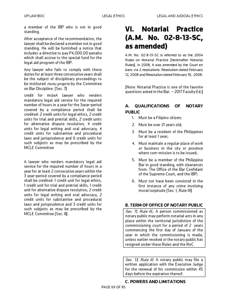 Notarial Rules Reviewer From UP BOC Legal Ethics 2017 | PDF | Notary ...