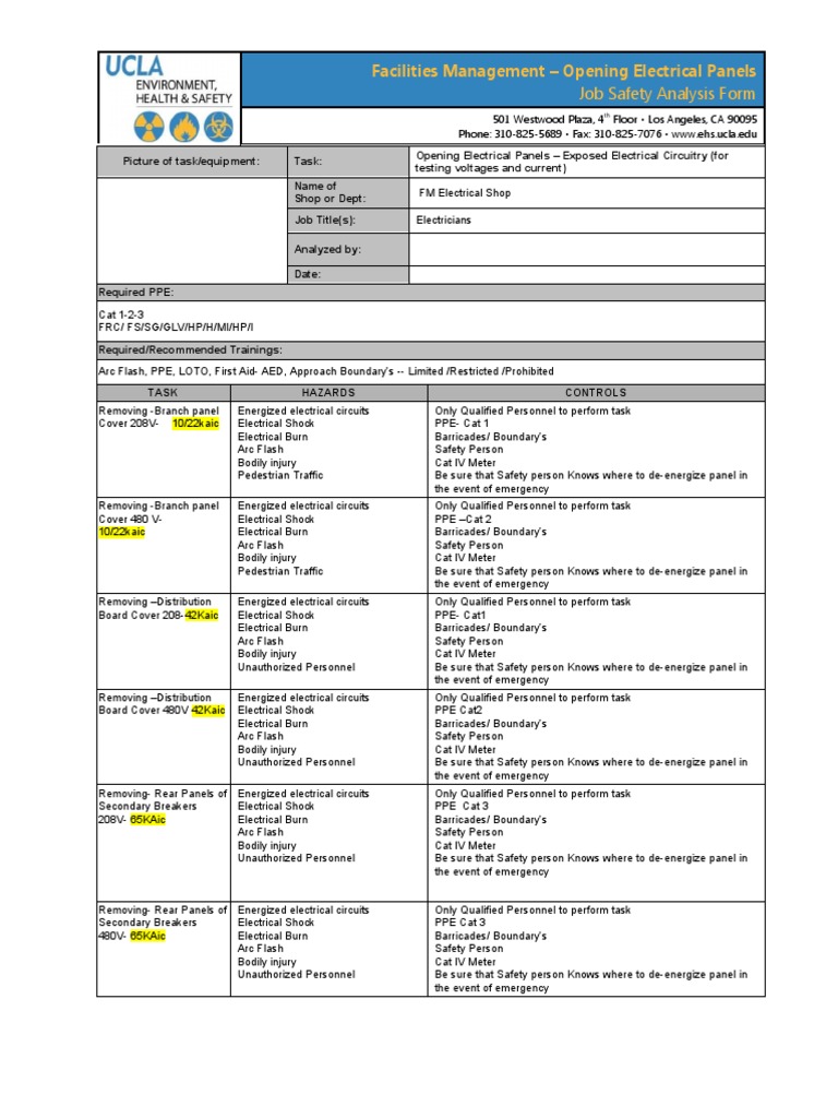 Electrical Panel Safety Procedures | PDF | Electrical Components | Safety