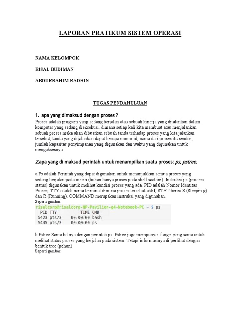 Laporan Praktikum Sistem Operasi: Proses dan Kontrol Proses | PDF