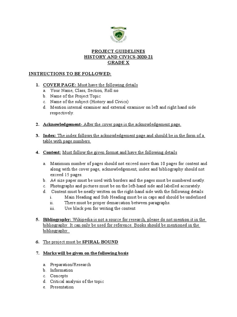 Project History and Civics Grade X 2020 21 | PDF | Bibliography