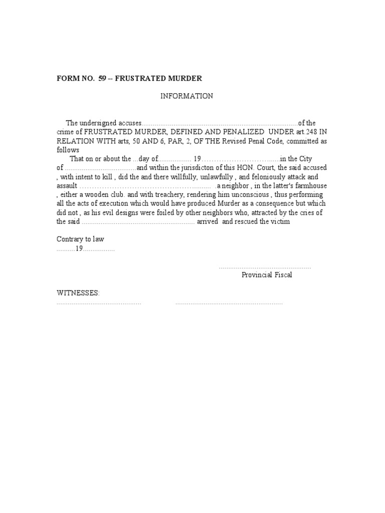 Frustrated Murder | PDF