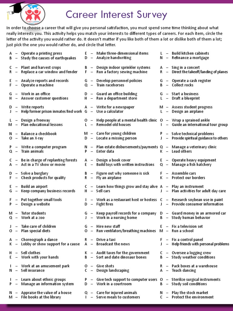 High School Career Interest Survey | PDF | Interest | Engineering