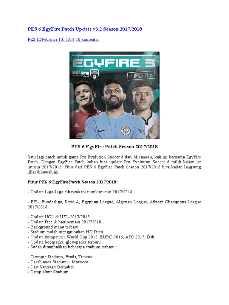 PES 6 EgyFire Patch Update v3 | PDF
