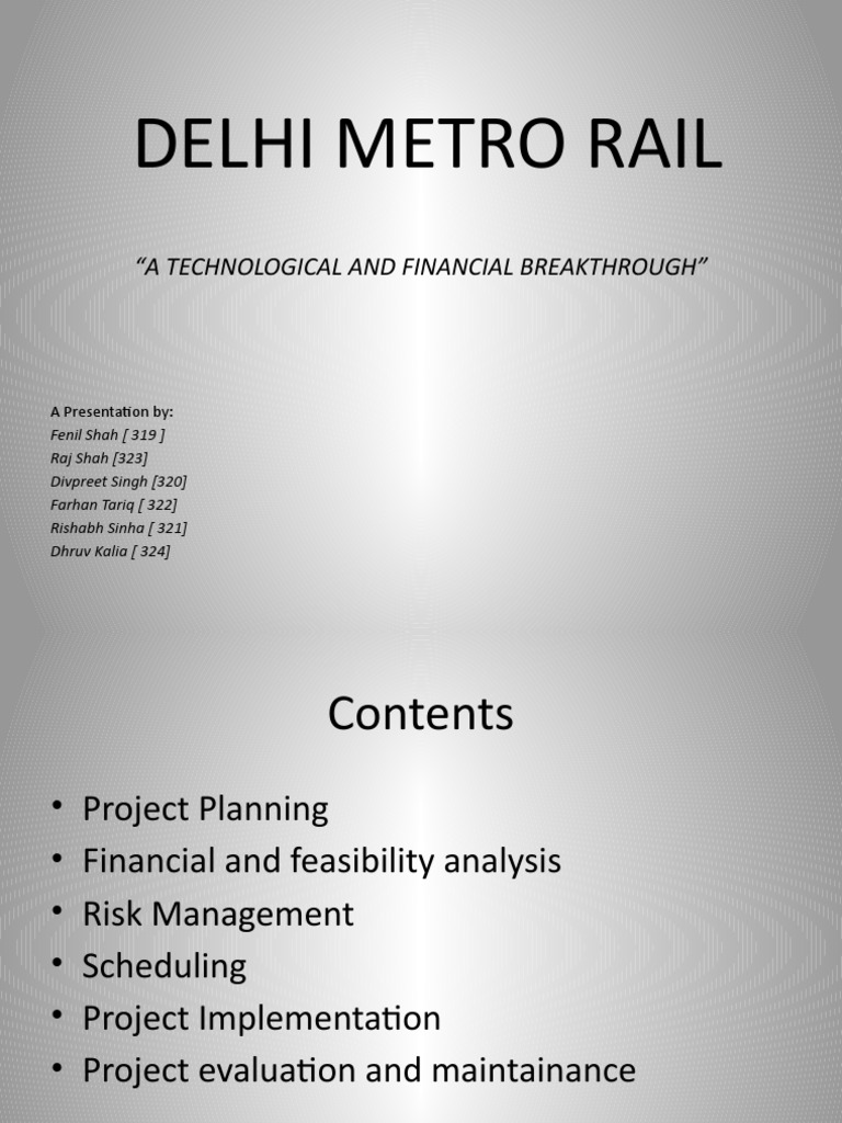 Delhi Metro: Planning and Implementation | PDF | Economies | Passenger ...