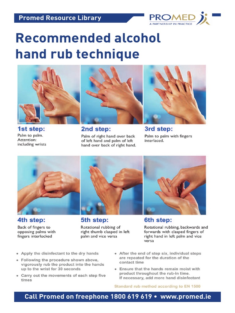 Recommended Alcohol Hand Rub Technique | PDF