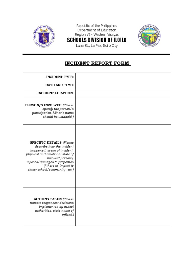 Incident Report Form | PDF