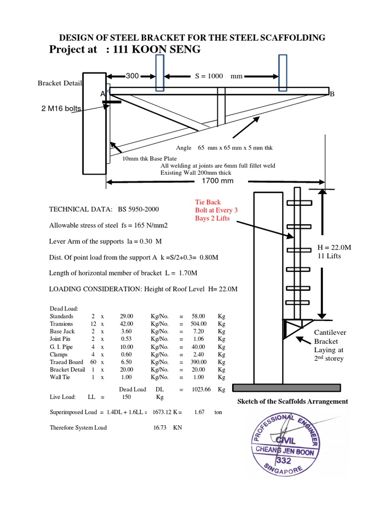 PE Design at 111 Koon Seng | Download Free PDF | Scaffolding | Civil ...