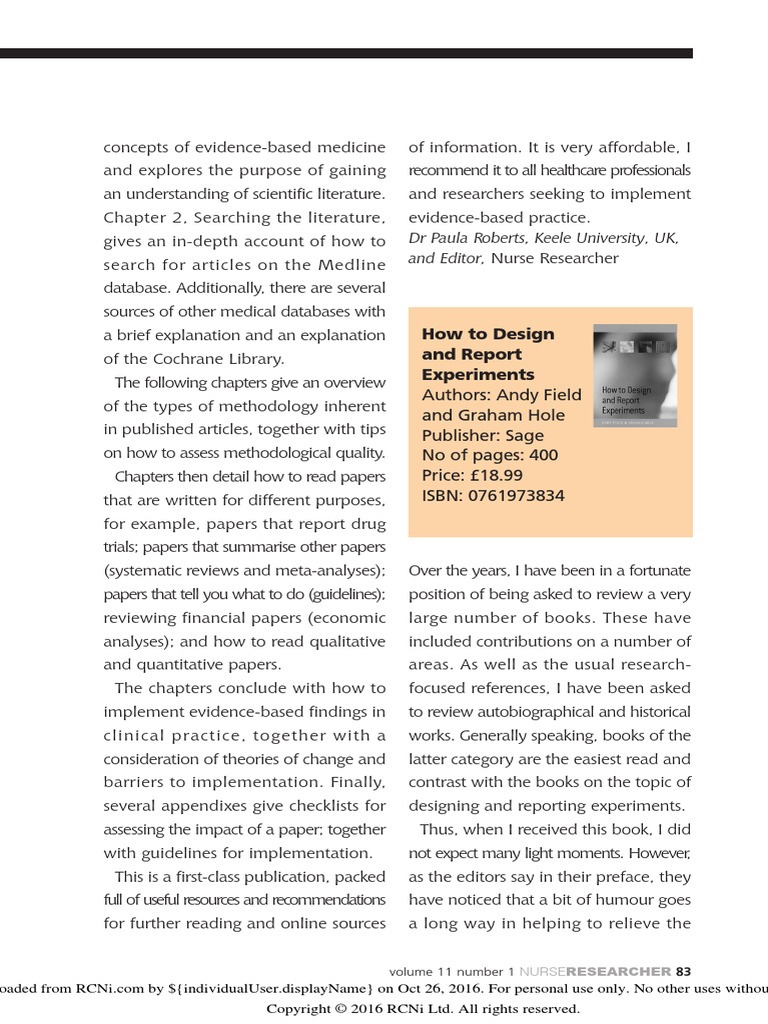 How To Design and Report Experiments Andy Field How To Design and ...