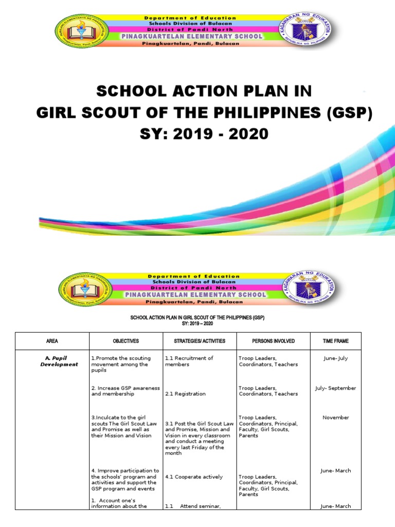 GSP Action Plan 2019-2020 Overview | PDF | Scouting | Teachers