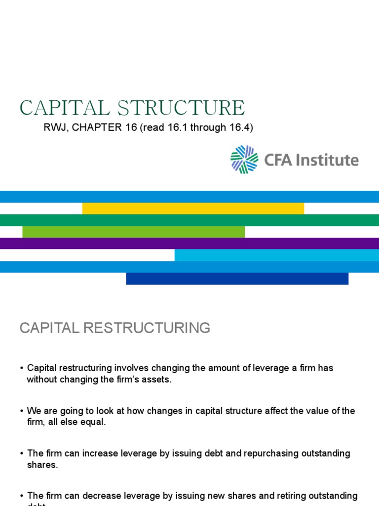 Capital Structure CH 16 CFA Slides | PDF | Capital Structure | Cost Of ...