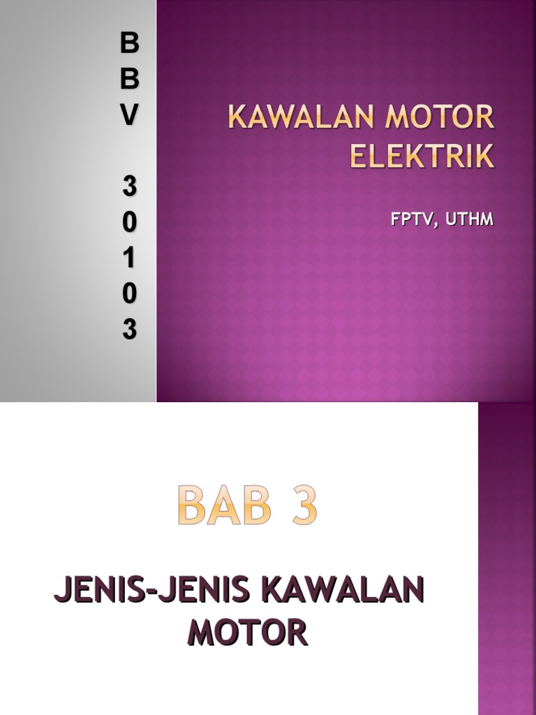 Jenis-Jenis Kawalan Motor | PDF