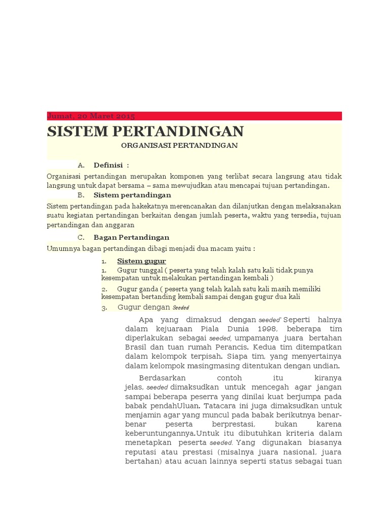 Bagan Pertandingan 5 Tim Sistem Bertemu | PDF