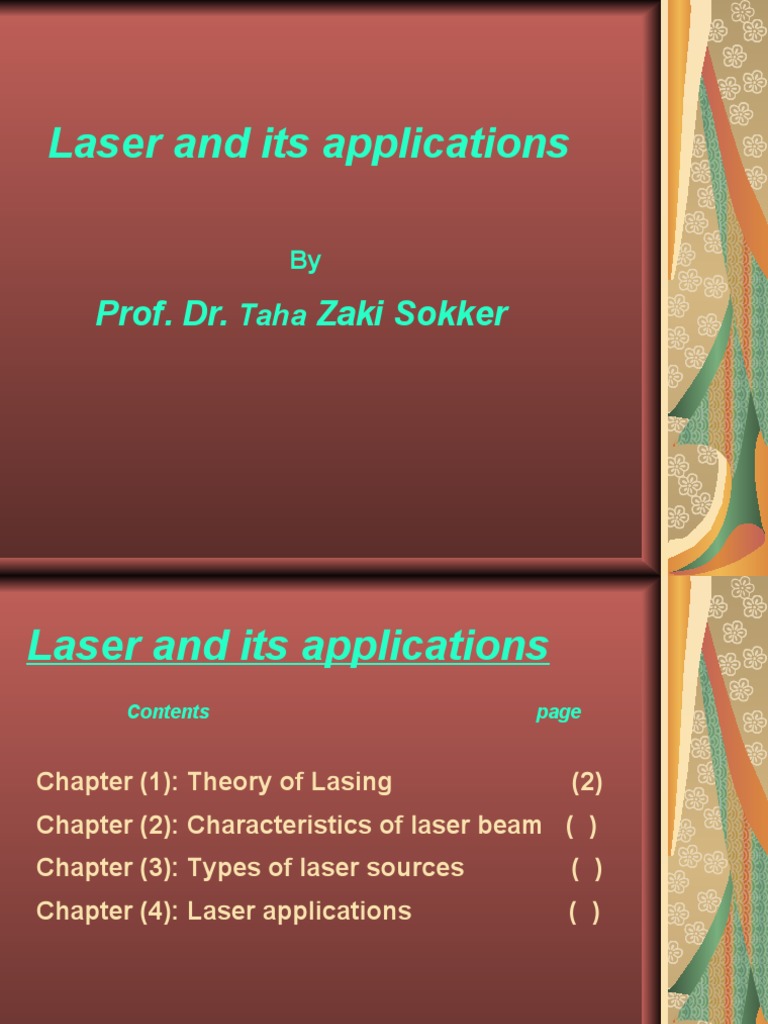 Laser and Its Applications | PDF | Laser | Emission Spectrum