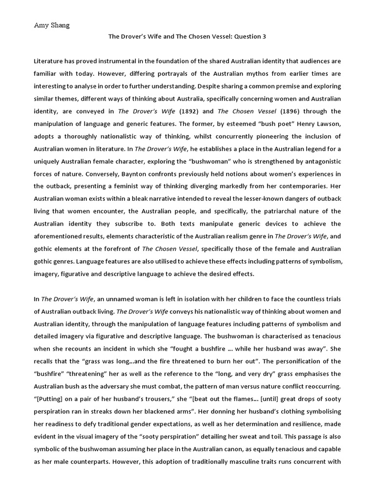 The Drover's Wife and The Chosen Vessel PDF | PDF | Gothic Fiction ...