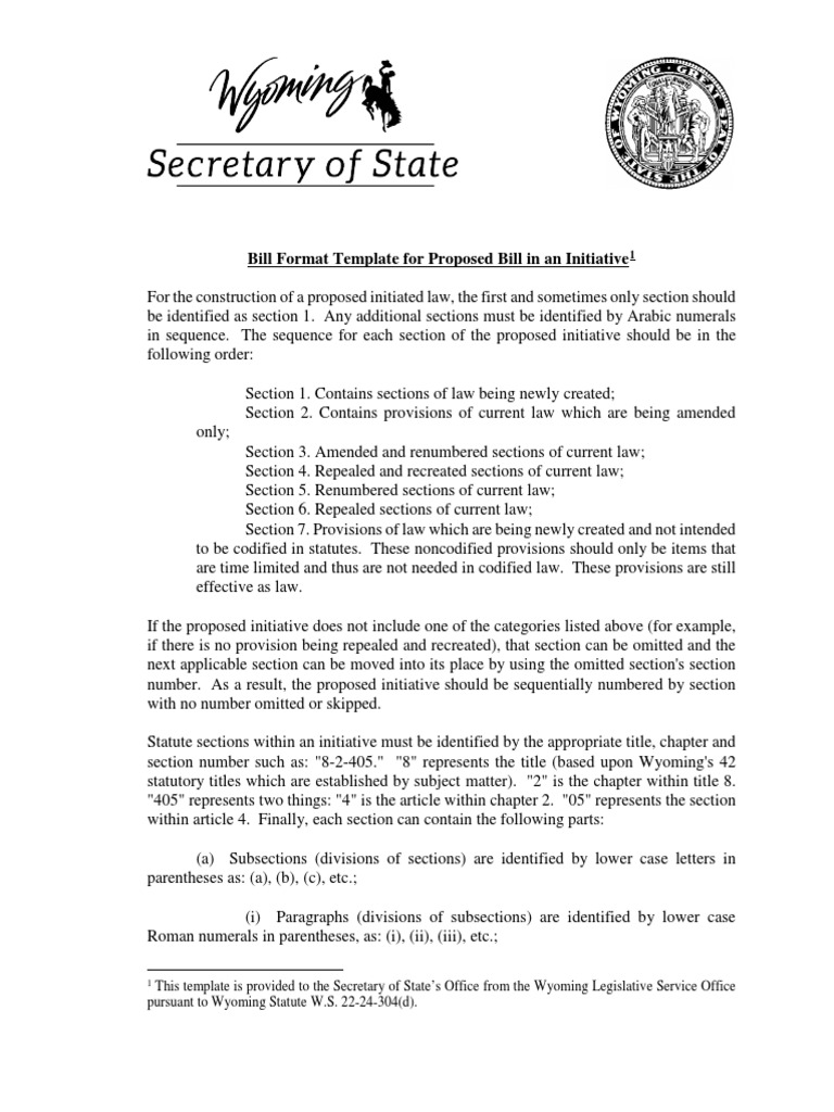 Initiative Bill Template | PDF | Repeal | Civil Law (Common Law)