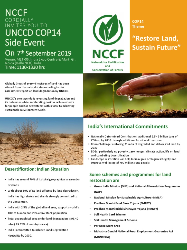 NCCF - COP14 UNCCD Flyer | PDF | Sustainability | Forests