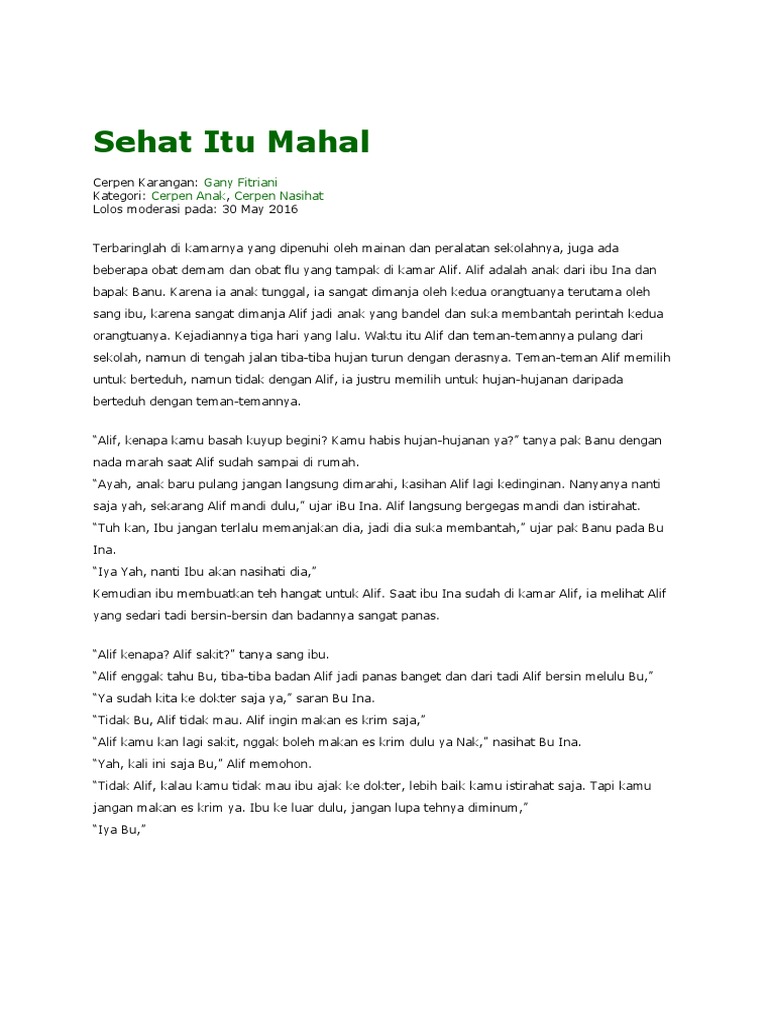 Cerpen 8 Lembar | PDF