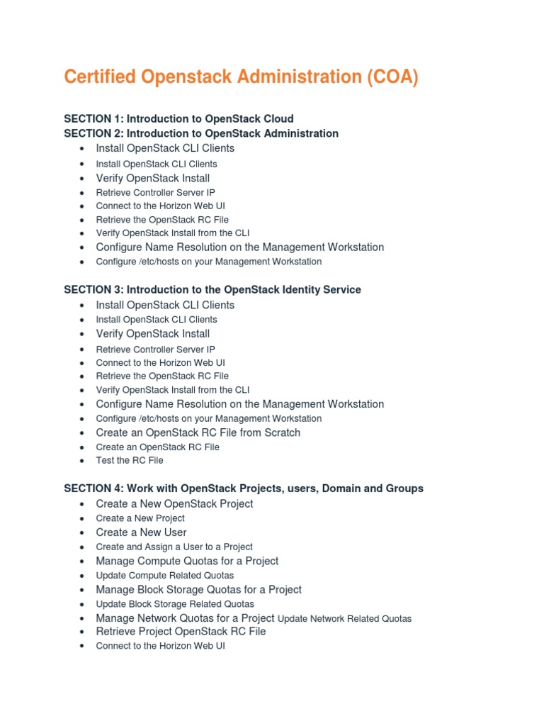 Cerrtified Openstack Administrator (COA) | PDF | Open Stack | Computer Network
