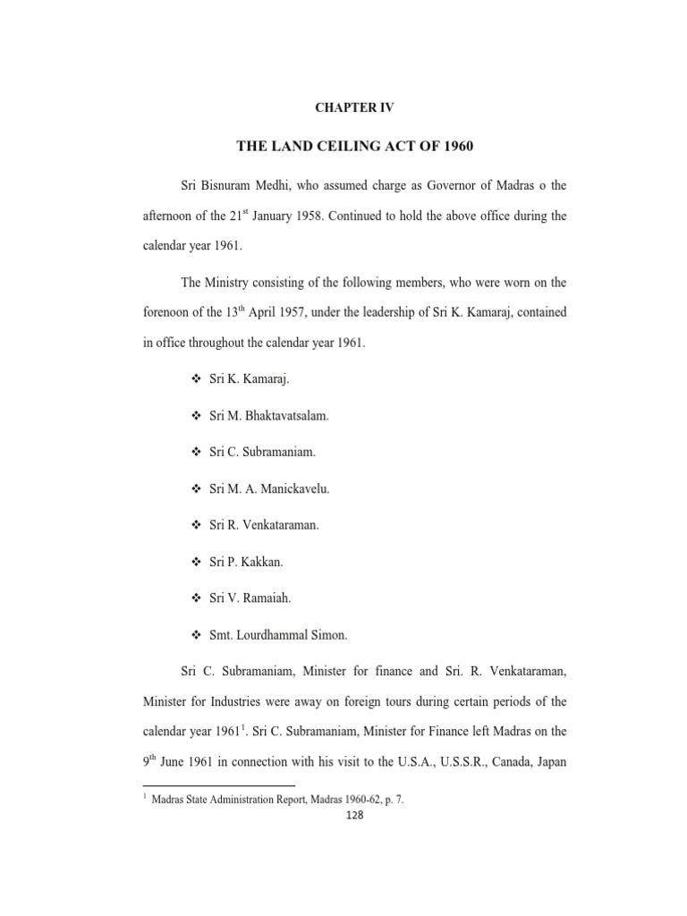 Tamil Nadu Land Ceiling Act Overview | PDF | Leasehold Estate | Tamil Nadu