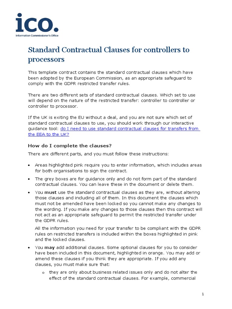 Ico Guidance Controller To Processor | PDF | Breach Of Contract ...