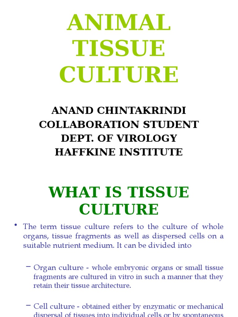 Animal Tissue Culture Guide | PDF | Cell Culture | Growth Medium