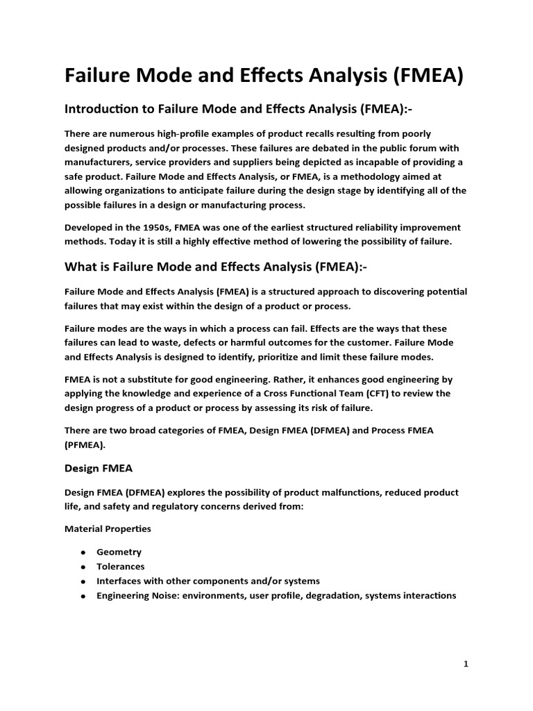 Process Fmea | PDF | Reliability Engineering | Systems Science
