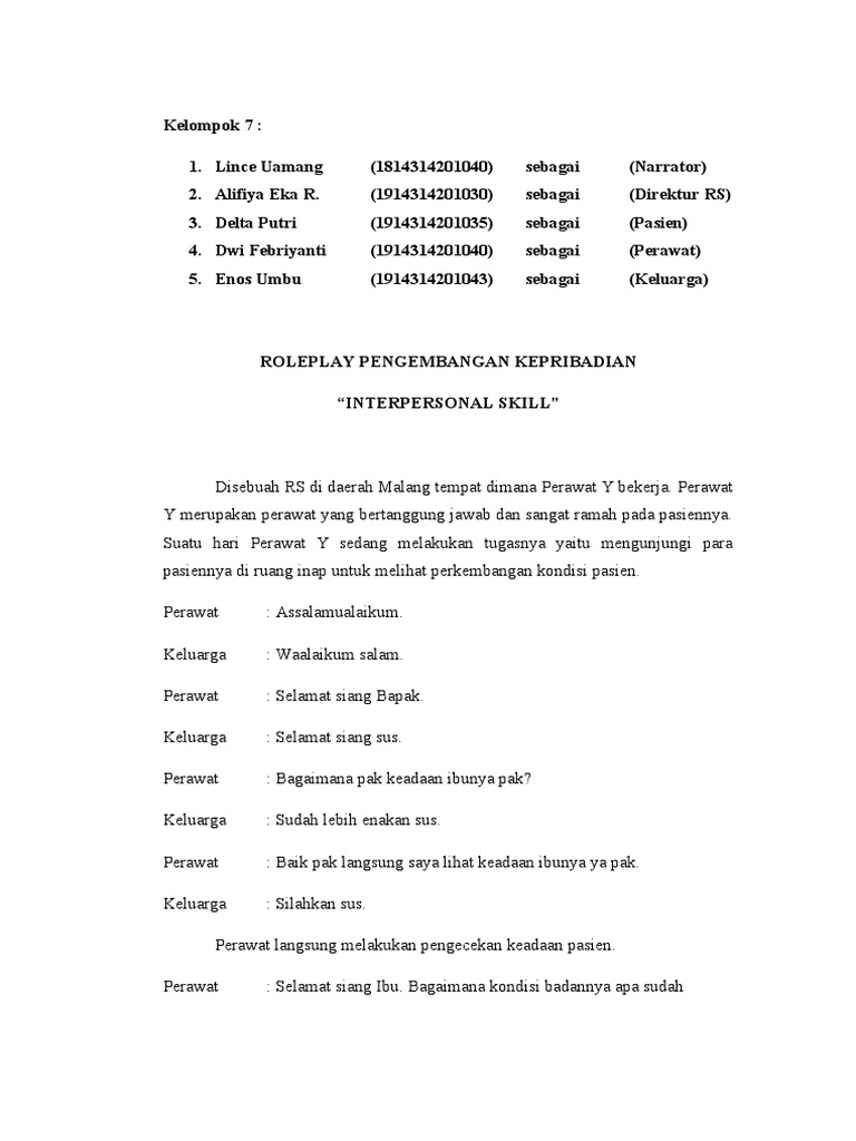 Roleplay Interpersonal | PDF