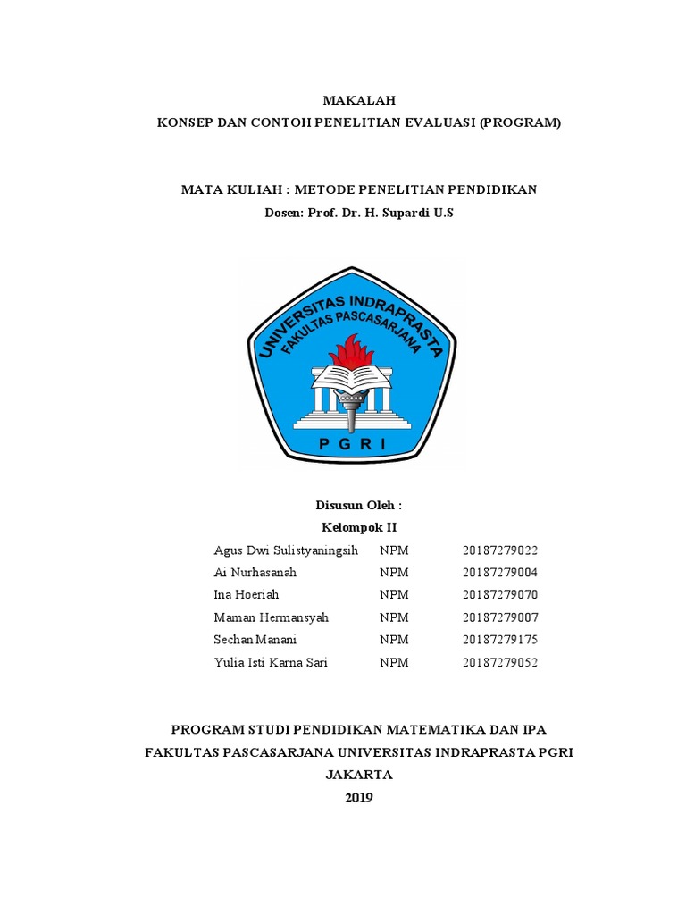 Kelompok 2 - Konsep Dan Contoh Penelitian Evaluasi (Program) | PDF