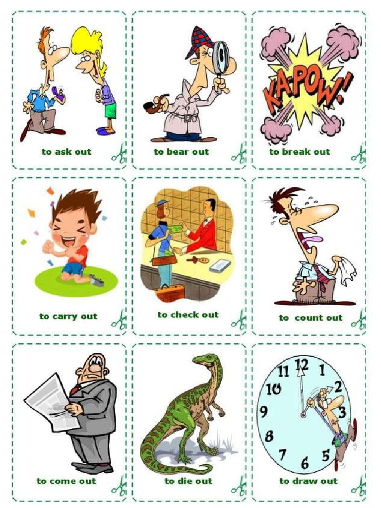 Phrasal Verbs With Out Flash Cards | PDF